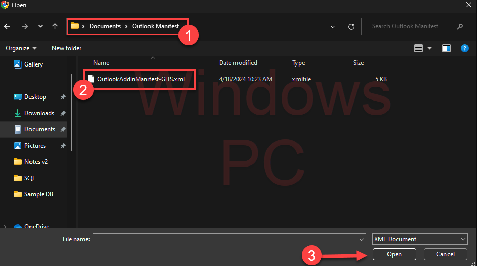 Installing the GivingData NEW Outlook Add-In (sideload)