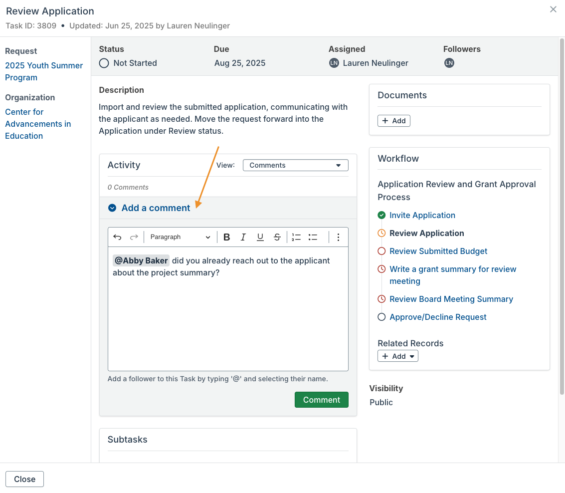 Manage Workflows and Workflow Tasks